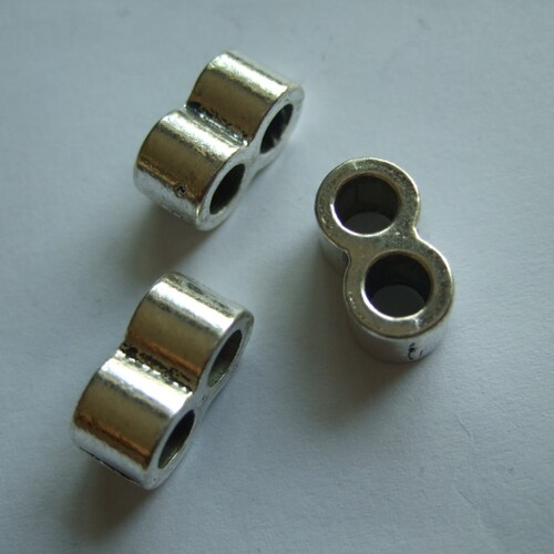 10 Antique Silver Double Strand Sliders 4mm Hole for Round - Etsy