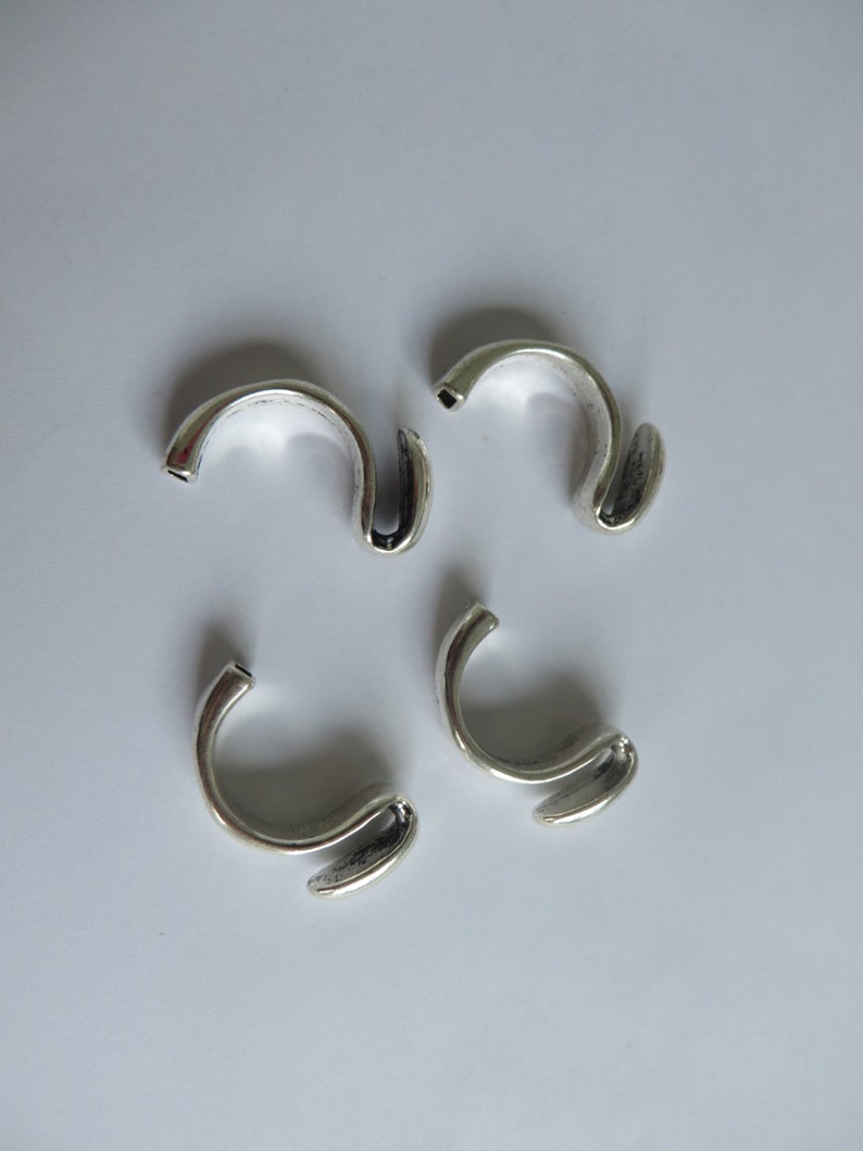 10 Antique Silver Half Finger Ring Component for up to 2MM Round ...