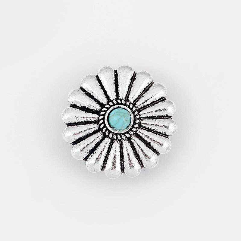 5pcs Antique Silver 5mm Round Hole Daisy Flower Slider Charms Beads for ...