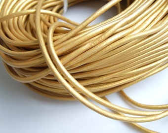 Leather Cord Gold | Etsy