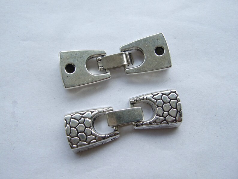5 Sets Antique Silver Snake Snap Clasps for 5mm 10mm Flat | Etsy