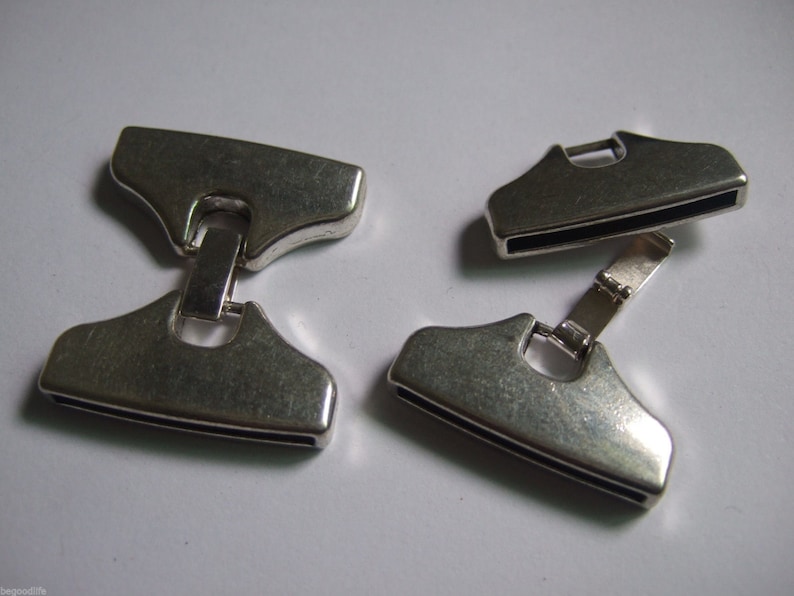 3 Sets Antique Silver Flat Snap Clasp 2x29mm , 29mm Flat Leather Clasp ...