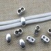 10 Antique Silver Double Strand Sliders 4mm Hole for Round Leather Cord ...