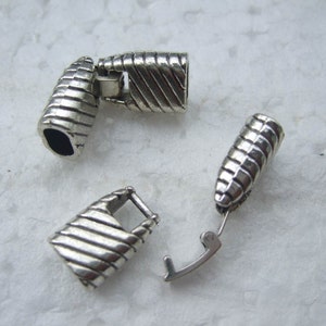 5 Sets Antique Silver Snap Clasps for Flat Leather Cord 7x4mm - Etsy