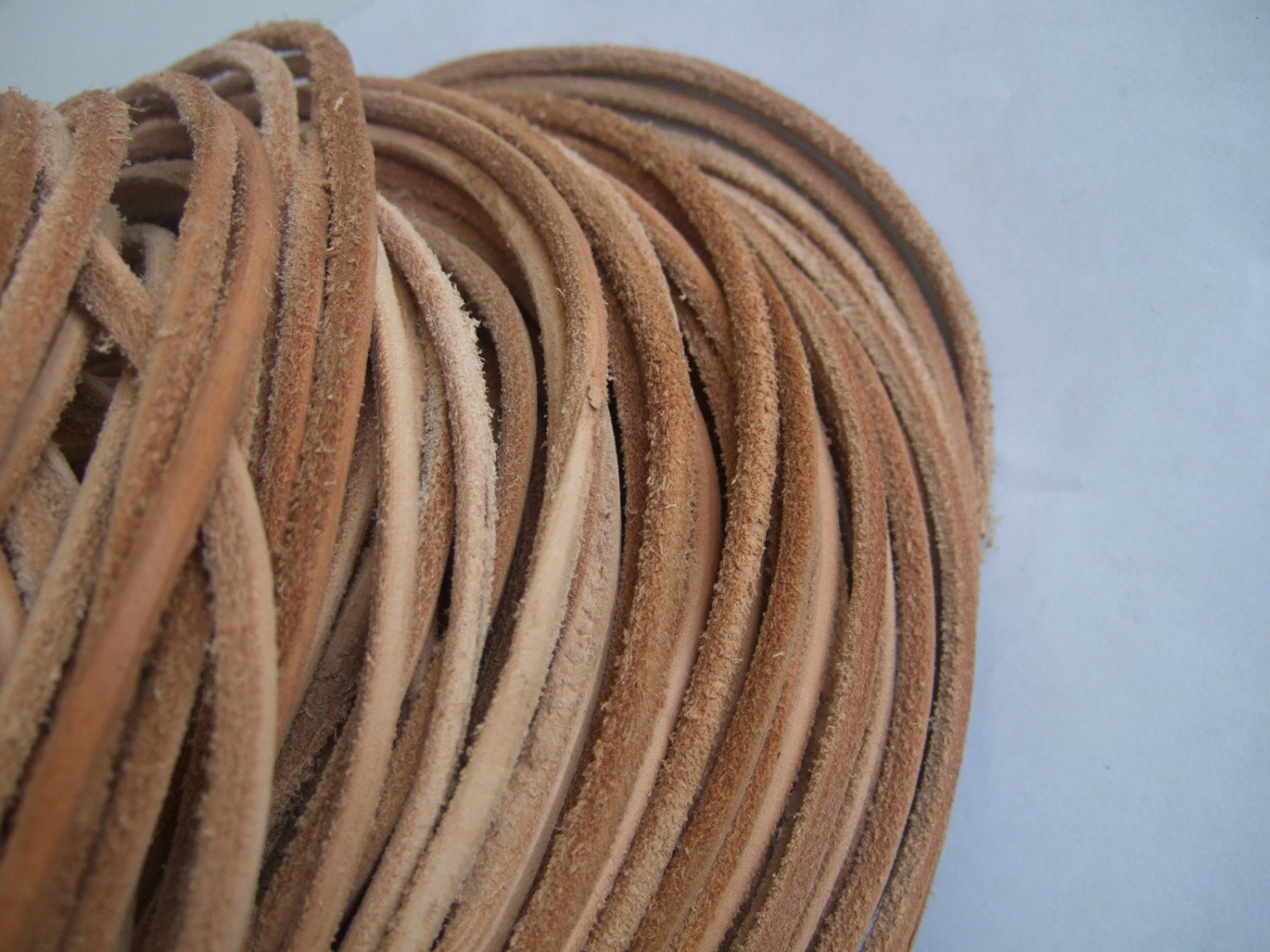 4mm Natural Rustic Round Leather Cord Strand P362 - Etsy