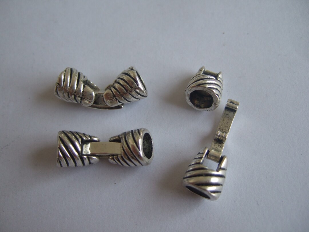 5 Sets Antique Silver 5mm Snap Clasps for 5mm Round Leather Cord ...
