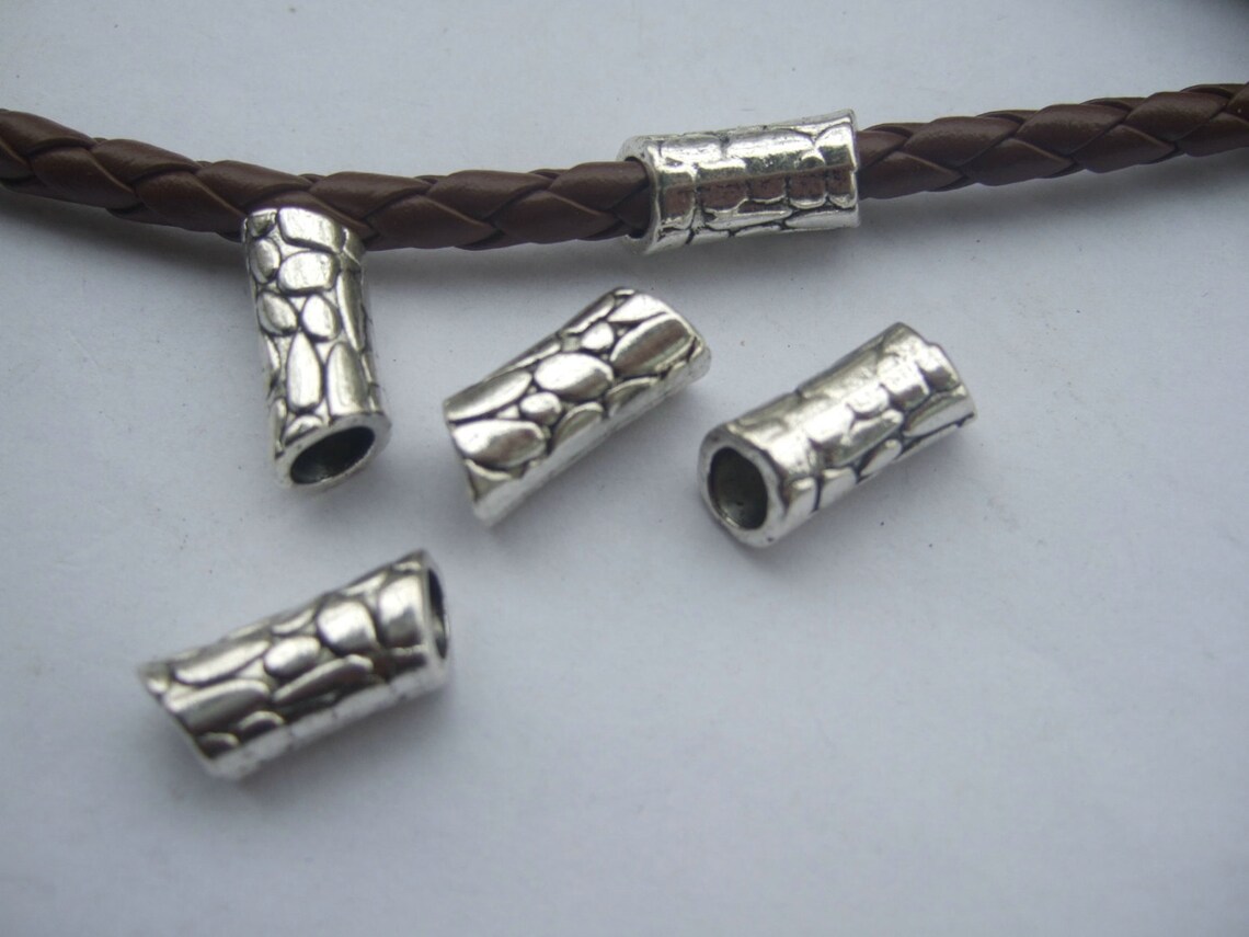 10 Antique Silver 5mm Hole Snake Slider Spacers for Round - Etsy