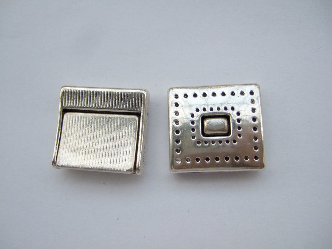 3 Sets Antique Silver 20x2mm Clasp for Flat Leather Clasps 20mm - Etsy