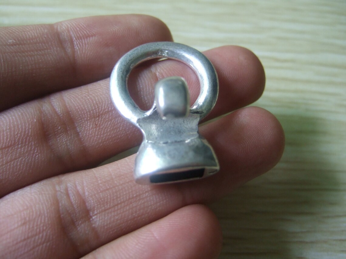 5 Antique Silver Open Hook Clasp , All in One Clasp for 5MM Round ...