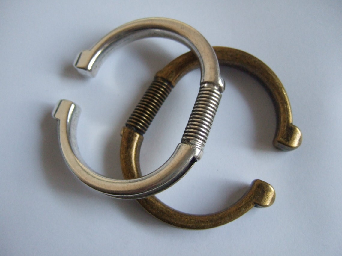 2pcs Antique Silver/bronzee Expandable/adjustable Hook/lock Bangle ...