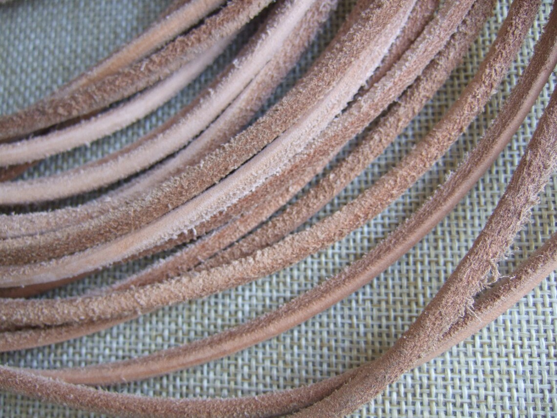 4mm Natural Rustic Round Leather Cord Strand P362 - Etsy