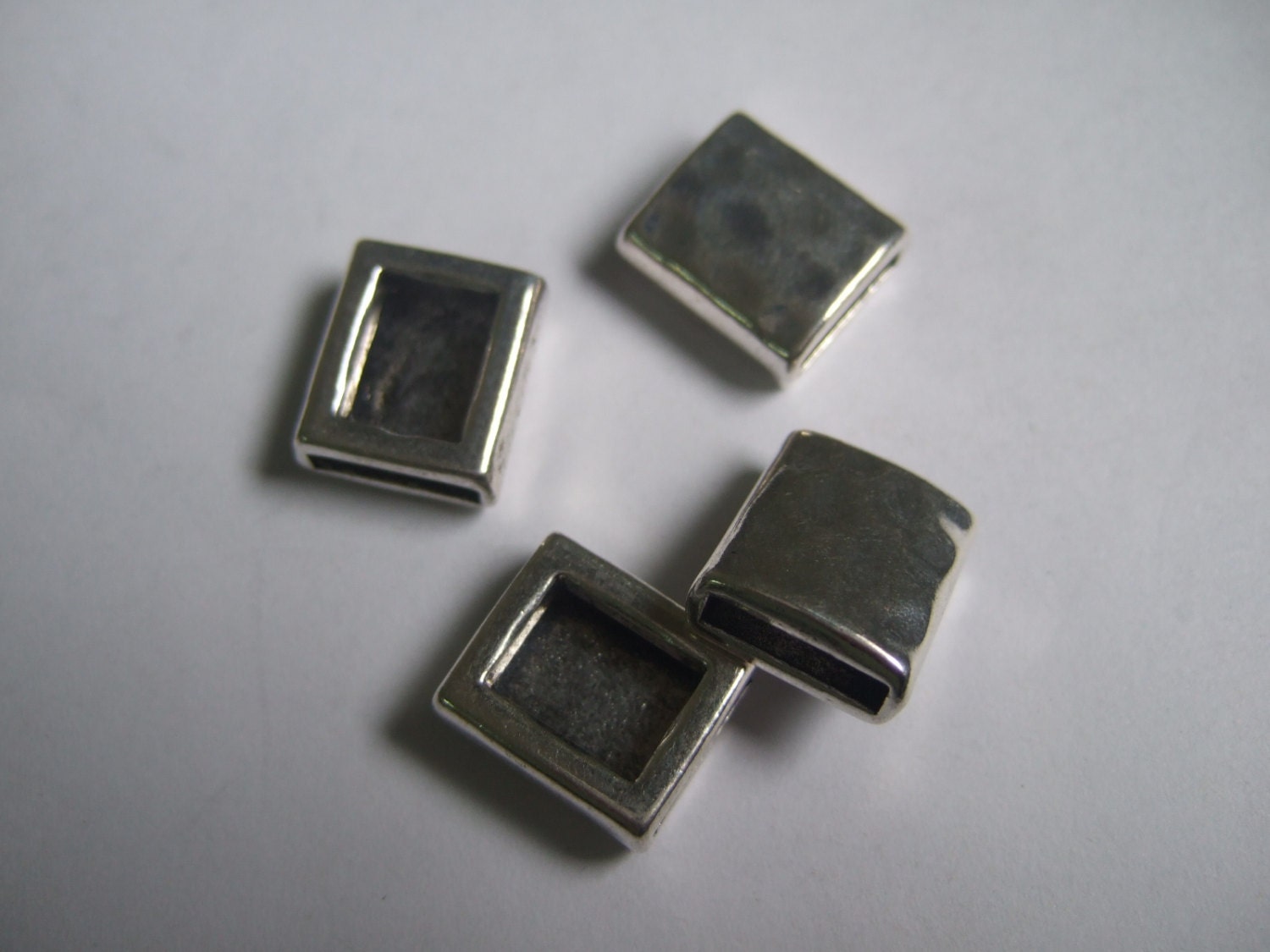 10 Antique Silver 10x2mm Flat Sliders for Use With 5mm 10mm | Etsy