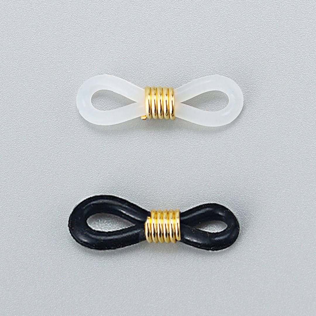 20pcs Eye Glasses Spectacle Chain Strap Holder Rubber Loop Ends 21x4mm ...