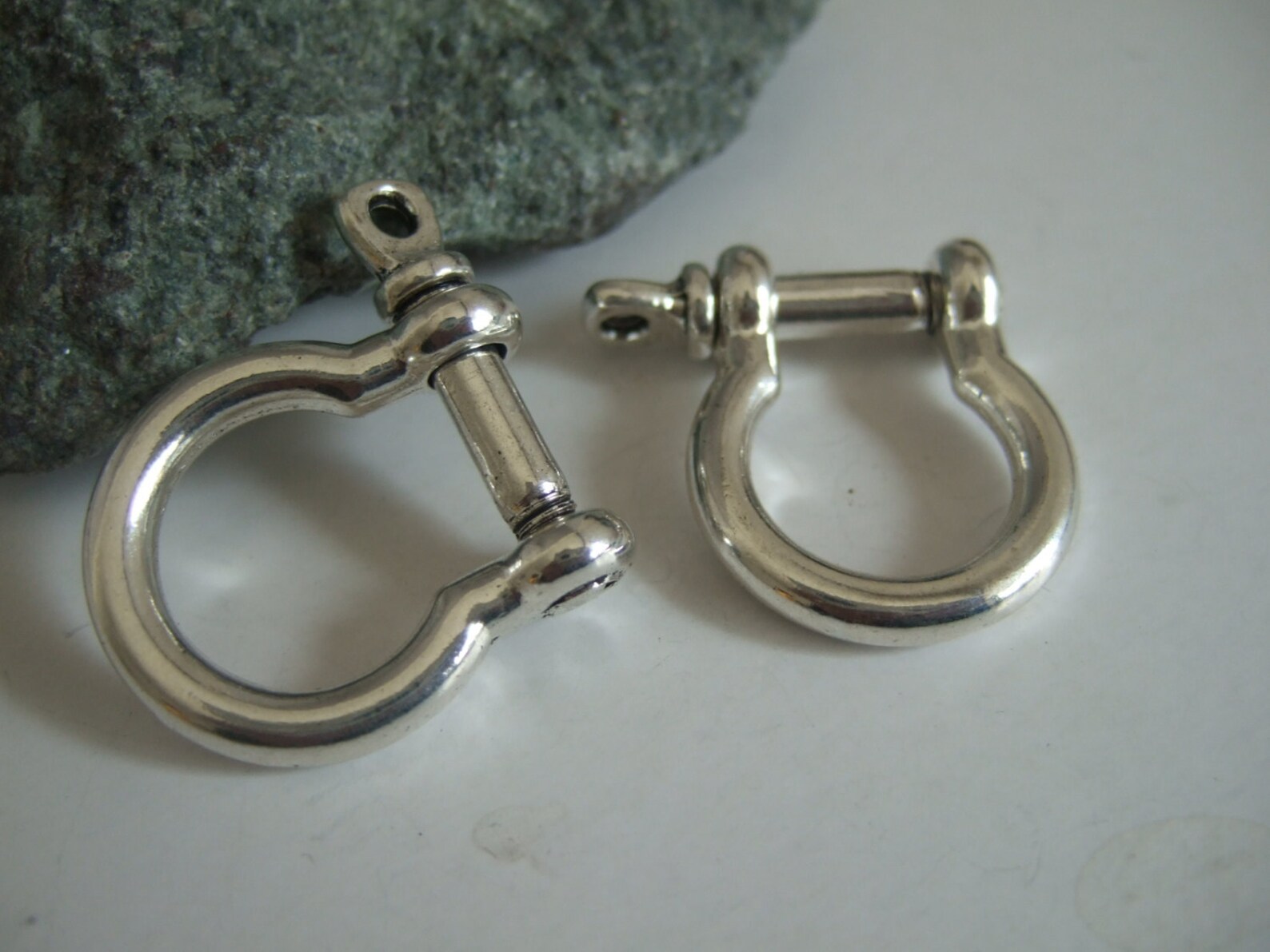 Antique Silver Bow Shackle Clasp With Screw Pin 10mm for Leather or ...