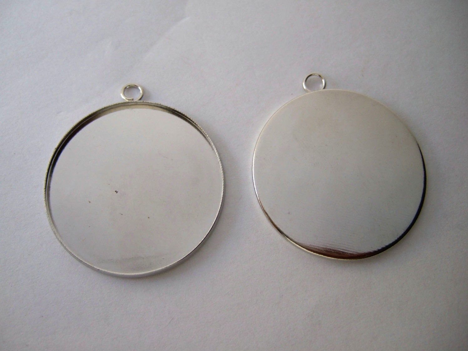 10pcs Silver Tone Metal Iron 35mm Round Blanks Tray Settings | Etsy