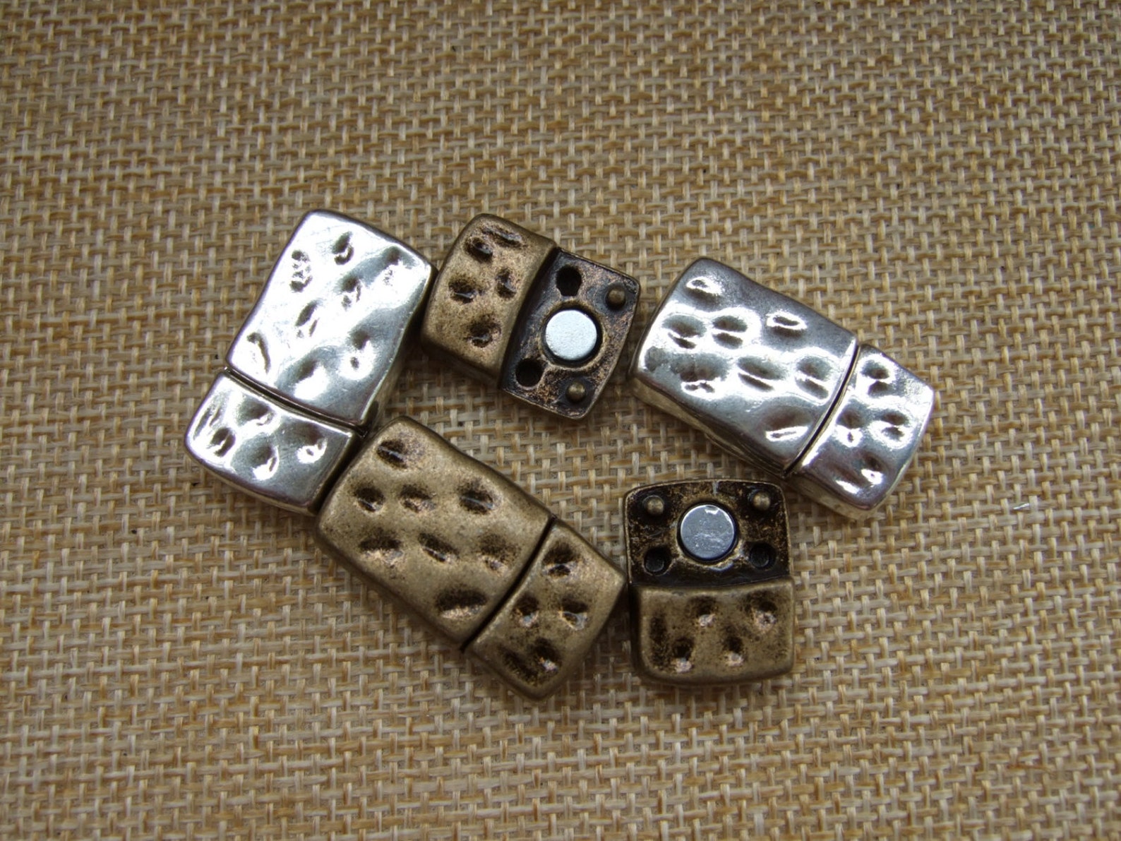 3 Sets Flat Magnet Clasp hammered Strong Magnetic Clasp - Etsy