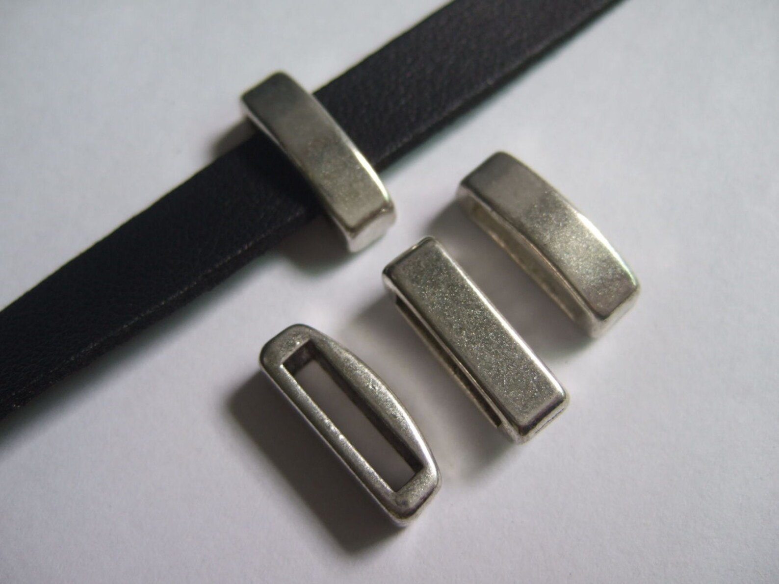 10 Antique Silver Sliders for Use up to 13mm Flat Leather Cord - Etsy