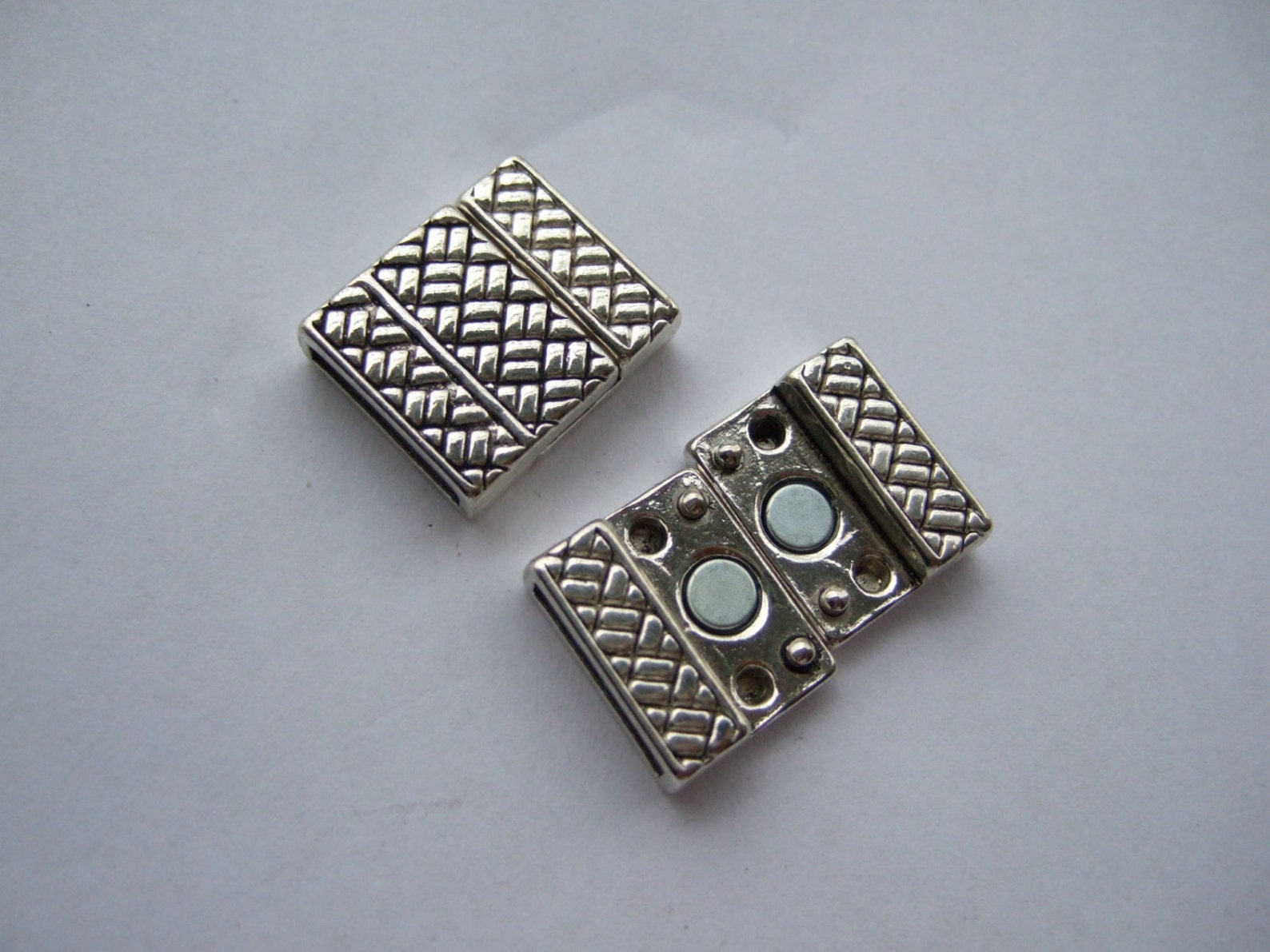 3 Sets Antique Silver Flat Magnetic Clasps 15mm Magnet Clasp - Etsy