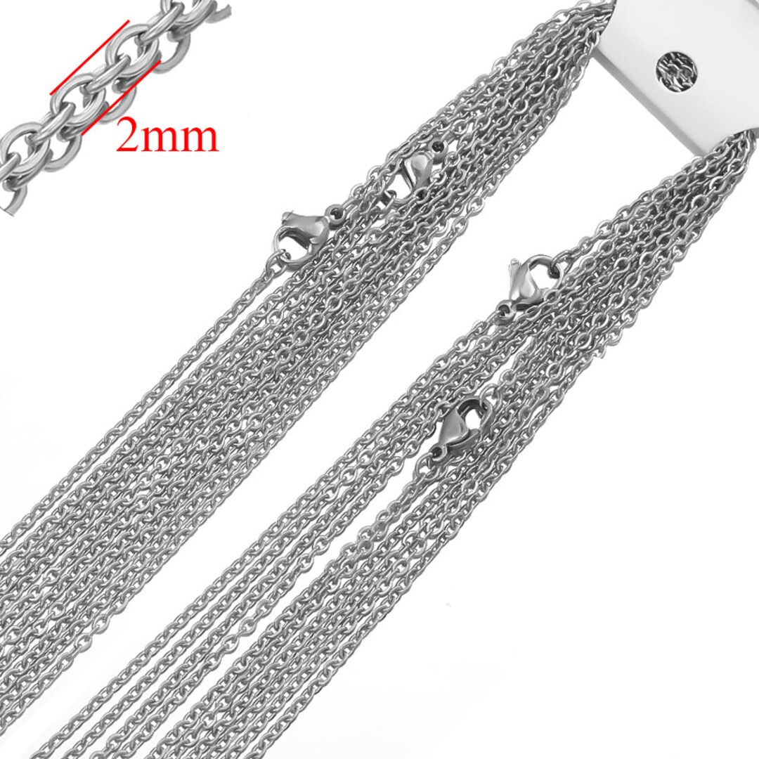 Stainless Steel Chains, 2mm Finished Stainless Steel Necklace Chain - Etsy