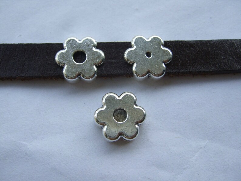 10 Pcs Flower Sliders for 10mm Flat Cord 10x2mm Metal Flat - Etsy