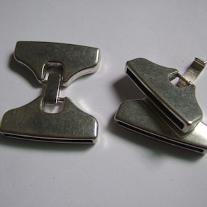 3 Sets Antique Silver Flat Snap Clasp 2x29mm , 29mm Flat Leather Clasp ...