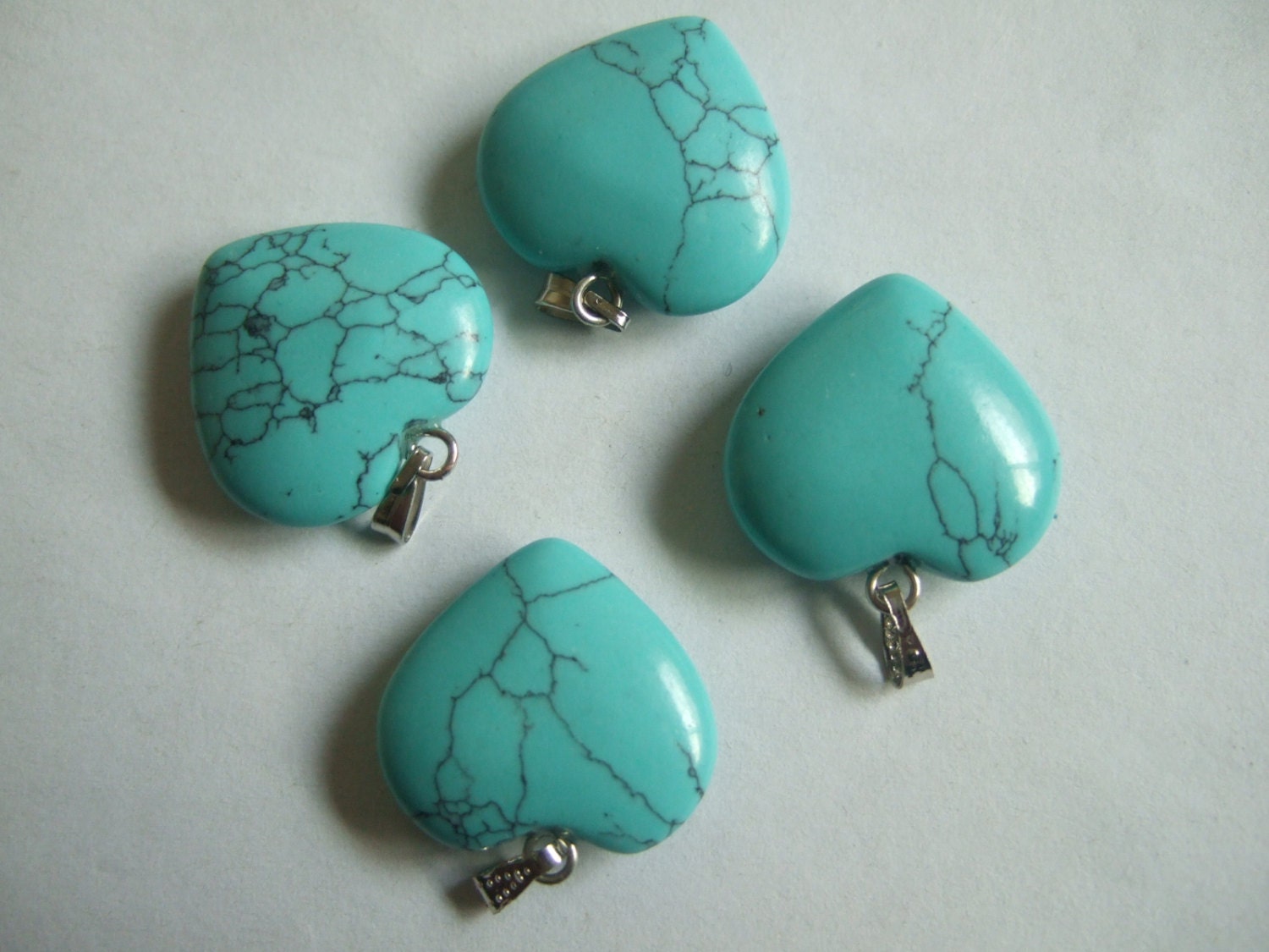 Blue Turquoise Heart Pendant Charms 19x20mm - Etsy