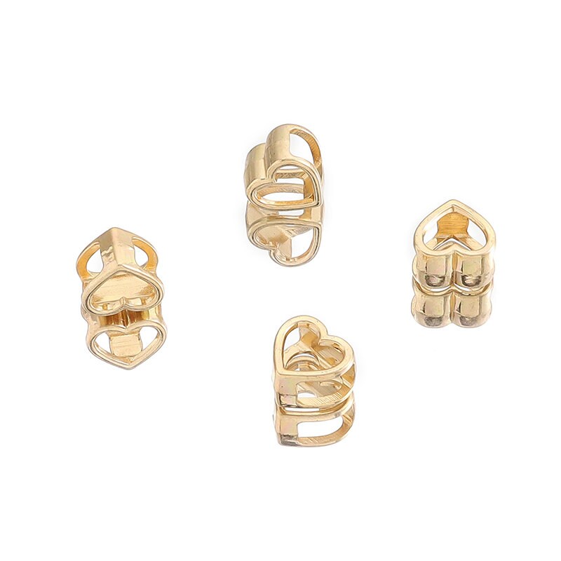 10pcs KC Gold Plated Heart Shaped Sliders for 10x6mm Licorice Leather ...