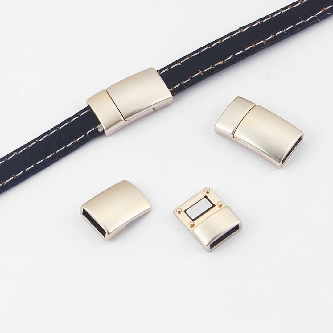 3 Sets Flat Matte Gold Clasps, 10x3mm Hole Clasp for Flat Bracelet ...