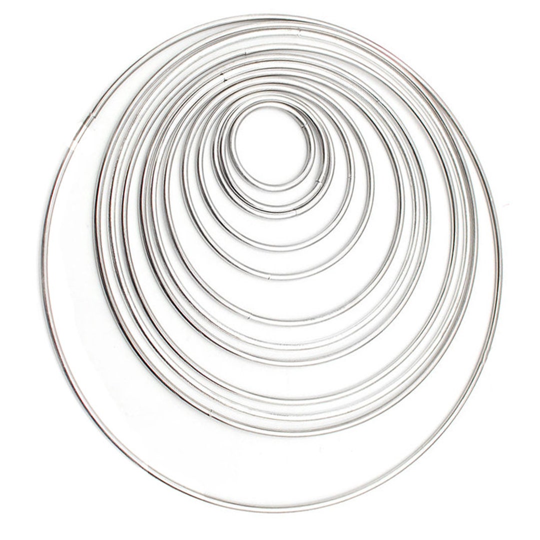 Silver Tone Weld Circle Ring Charms 35-200mm , 2.8mm Thickness Metal ...