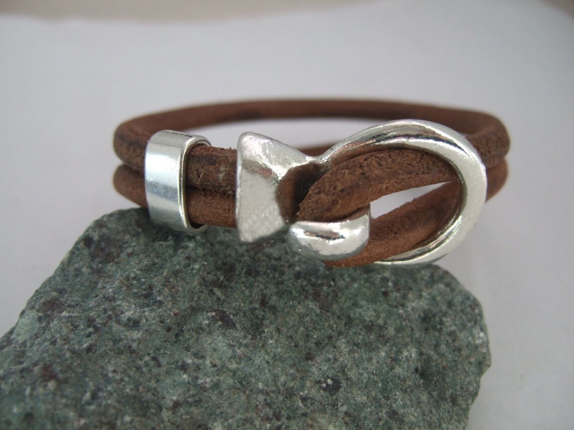 5 Antique Silver Open Hook Clasp , All in One Clasp for 5MM Round ...