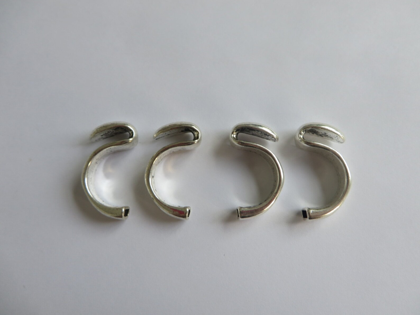 10 Antique Silver Half Finger Ring Component for up to 2MM - Etsy