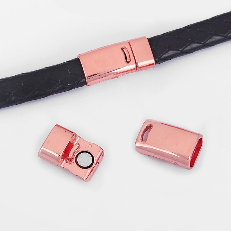 3 Sets Magnetic Clasp Rose Gold Strong Magnet 10x5mm Leather | Etsy