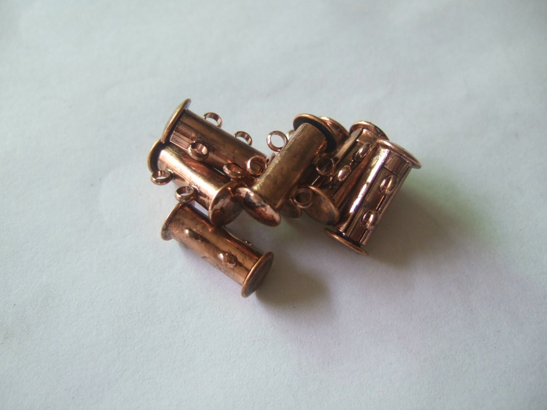10 Sets Antique Copper 2-strands Clasp , Slide Lock Clasps - Etsy