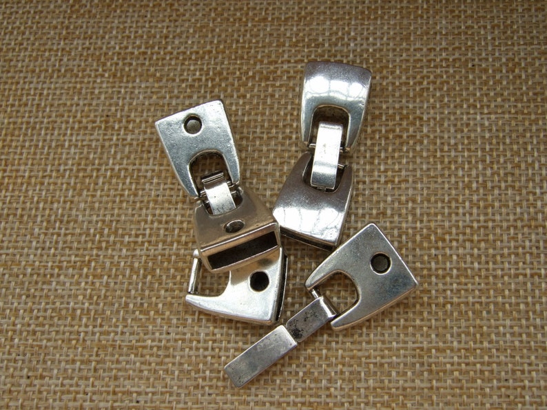 5 Sets Antique Silver Snap Clasp End Caps 12x3mm for 12mm Flat - Etsy