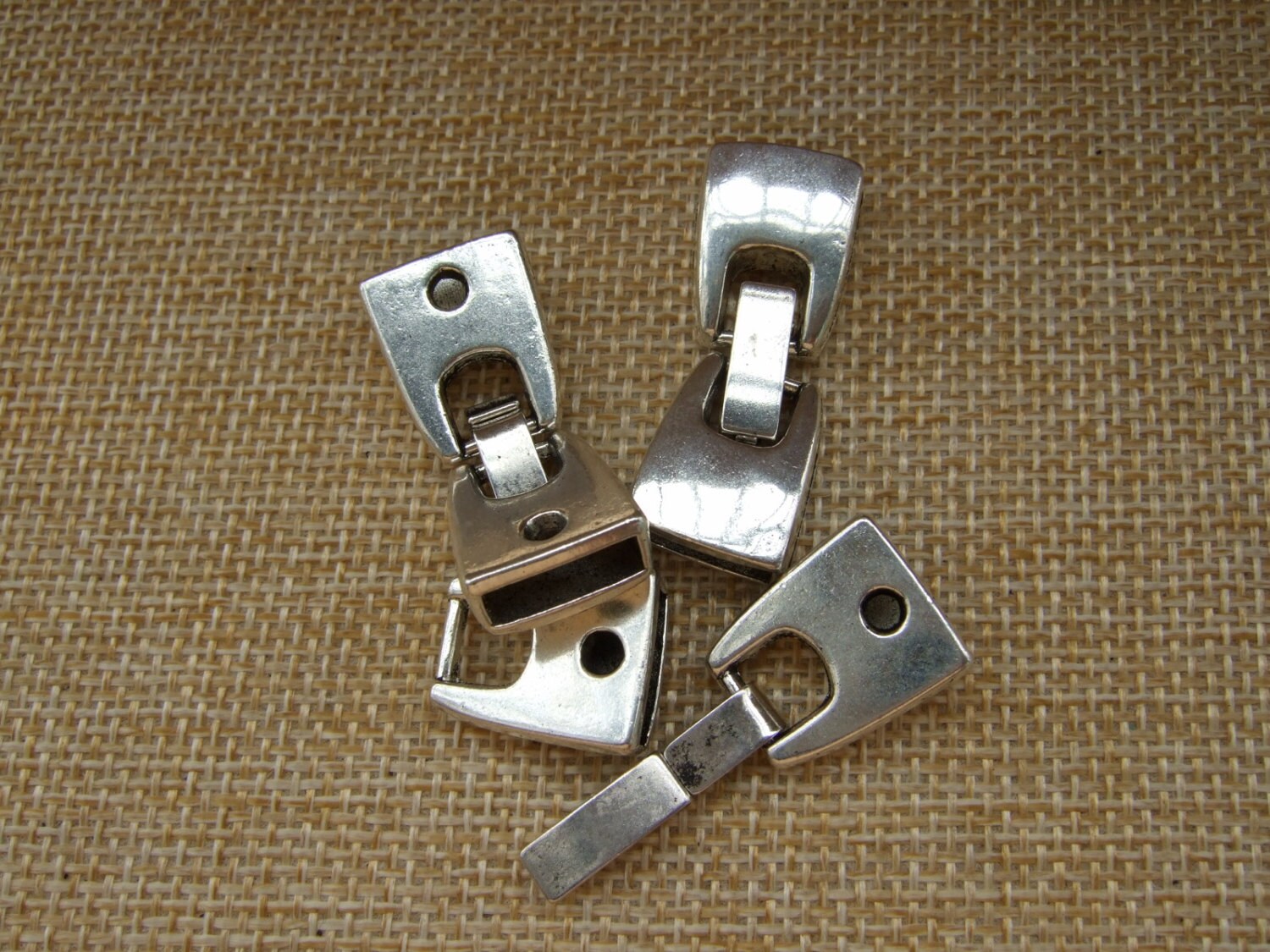 5 Sets Antique Silver Snap Clasp End Caps 12x3mm for 12mm Flat - Etsy