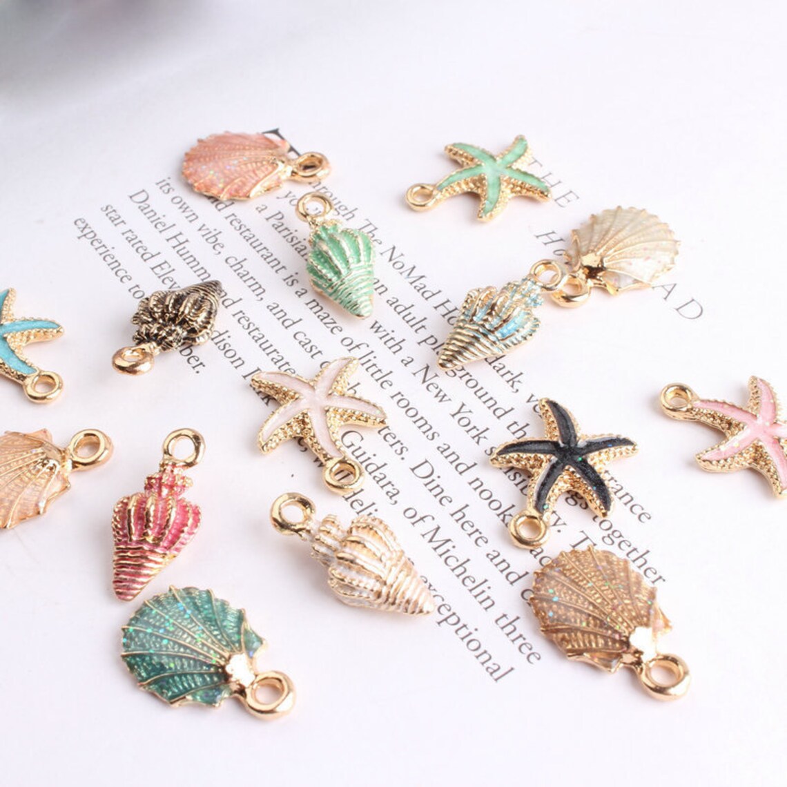 15 Colorful Conch Sea Shell Charms Pendants for Anklet - Etsy