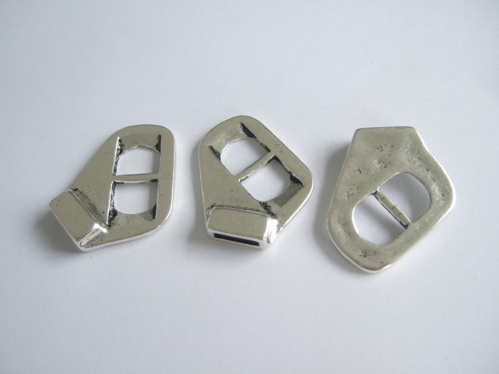 3pcs Antique Silver 10x2mm Buckle Clasp for 5mm - 10mm Flat Leather ...