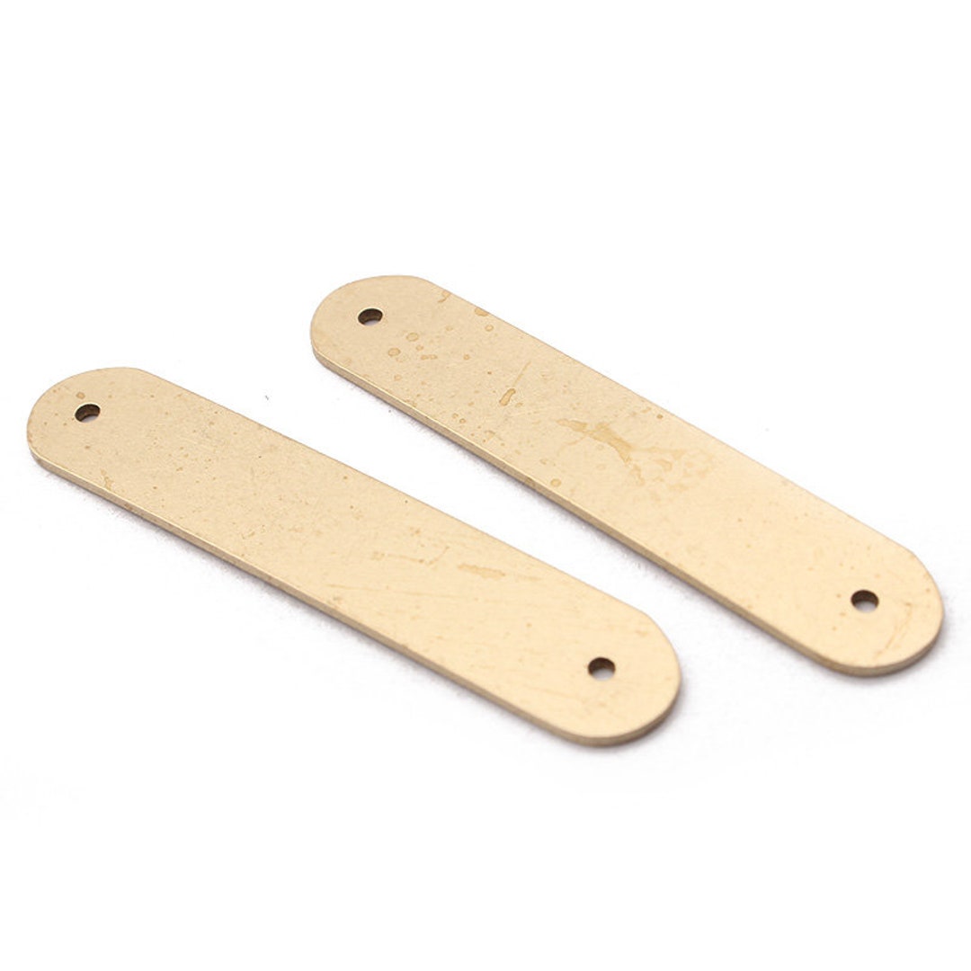 Brass Flat Bar Connector for Bracelet - Raw Brass Bar Connector for ...