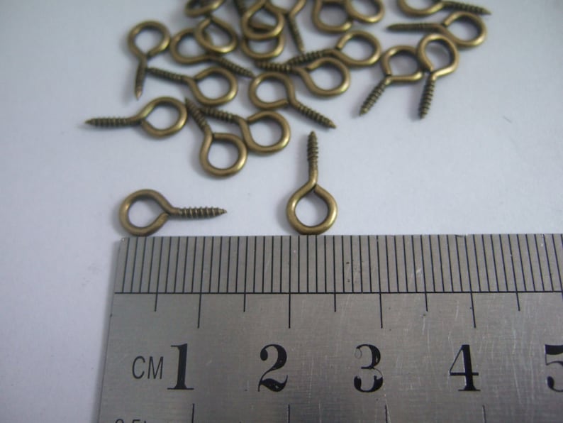 100/500pcs Antique Brass Screw Eye Hooks Connectors/bails 13x6mm - Etsy