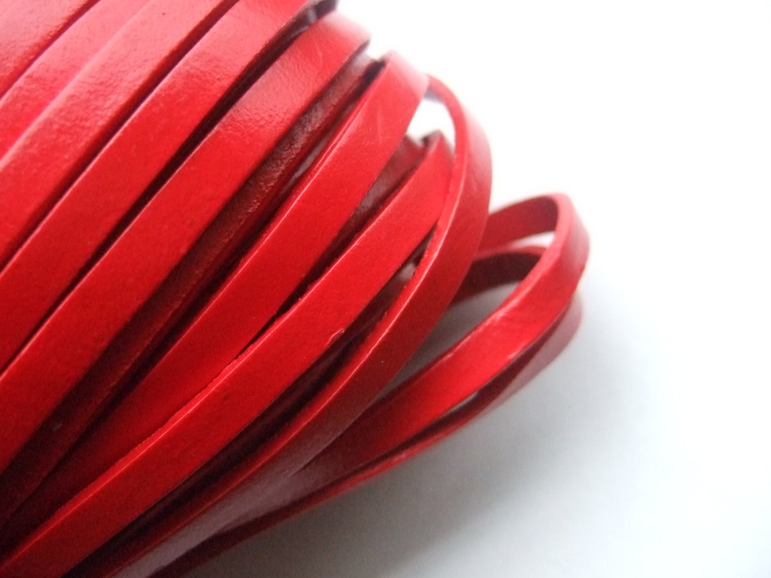 5x2mm Red Flat Real Leather Cord - Etsy