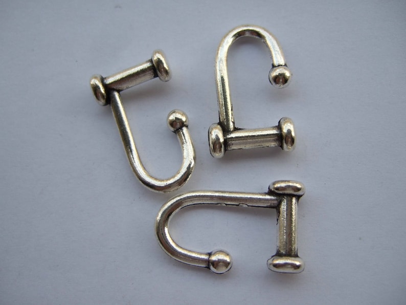 5pcs Antique Silver J Hook Clasp for 5mm 10mm Flat Leather - Etsy