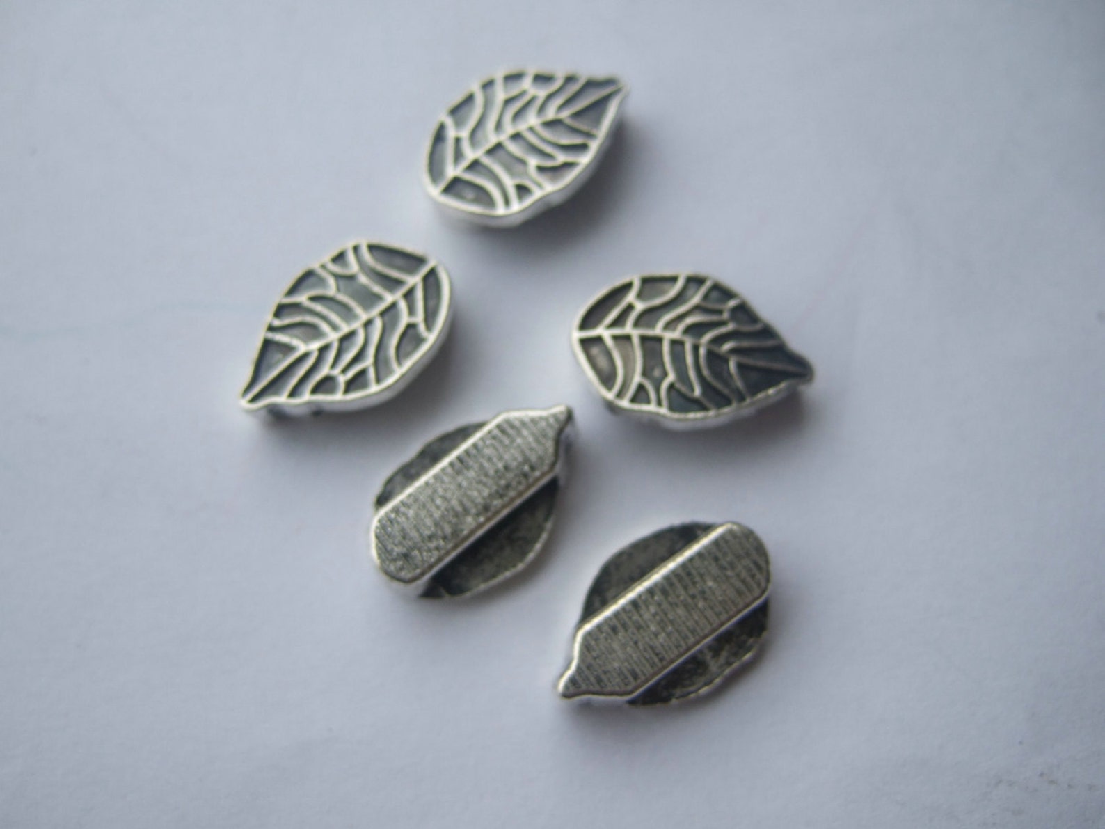 10pcs Leaf Slider Spacer for 10mm Flat Leather Cord 10x2mm | Etsy