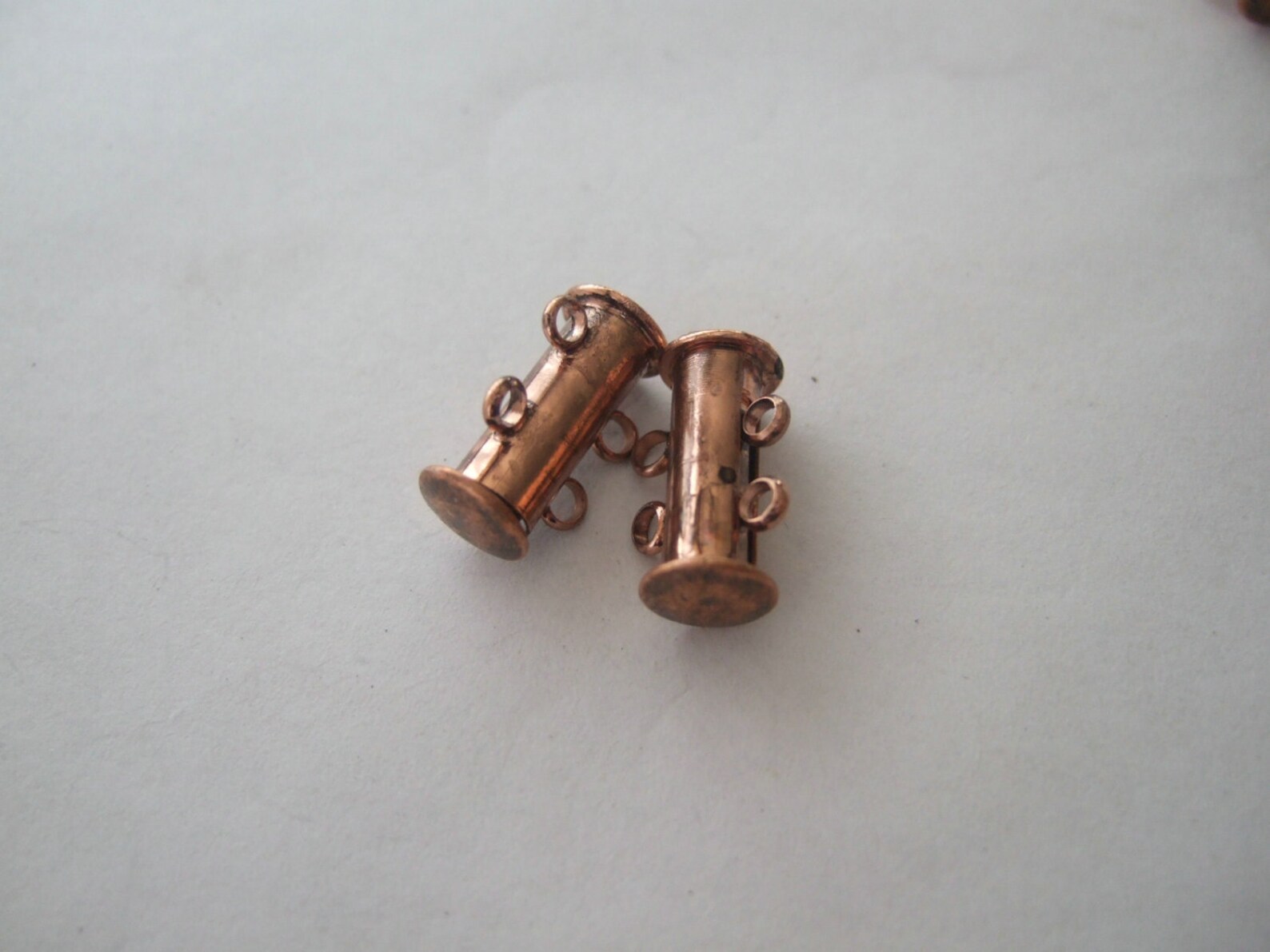 10 Sets Antique Copper 2-strands Clasp Magnetic Slide Lock - Etsy