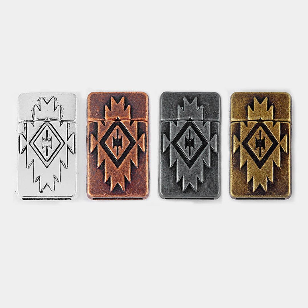 3 Sets 10x2mm Textured Flat Clasp 5mm 10mm Flat Leather Clasp Leather ...