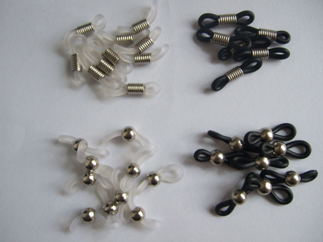 20pcs Eye Glasses Spectacle Chain Strap Holder Rubber Loop Ends 21x4mm ...