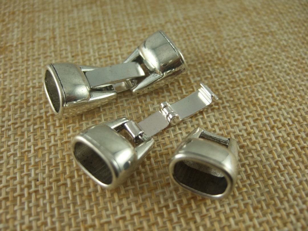 5 Sets Antique Silver Licorice Snap Clasp Plain Smooth Clip Clasp for ...