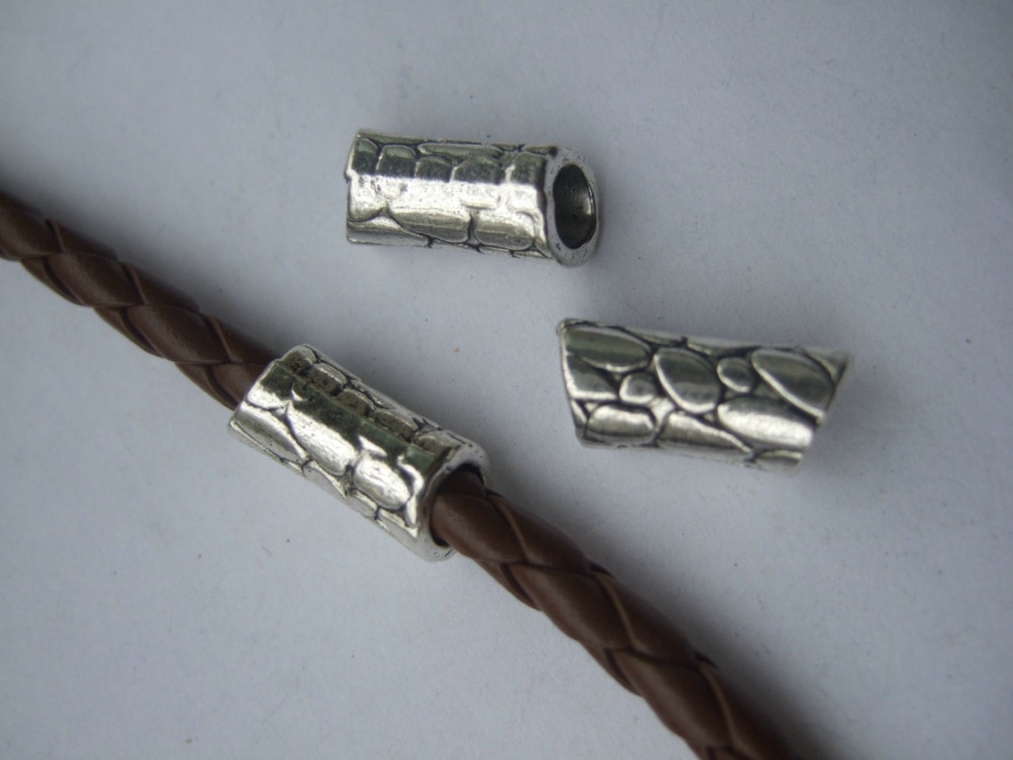 10 Antique Silver 5mm Hole Snake Slider Spacers for Round - Etsy