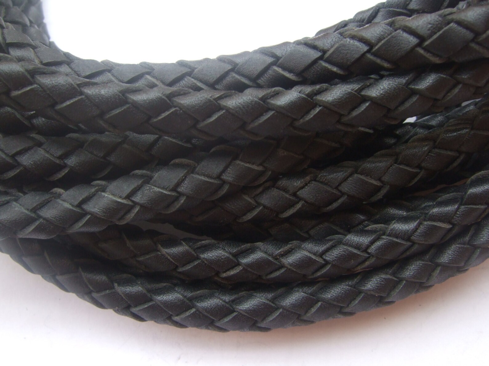1 Yard 10x7mm Black Oval Genuine Leather Braided Cord | Etsy