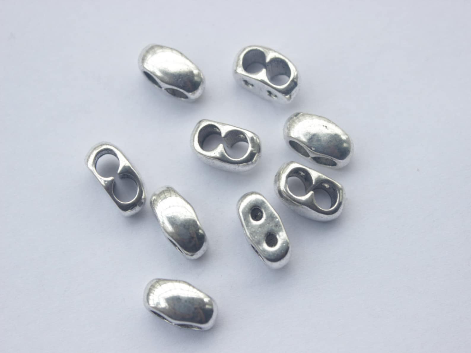 10 Antique Silver Double Strand Sliders 4mm Hole for Round - Etsy