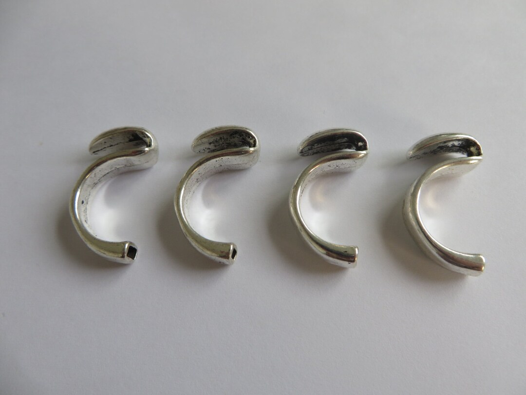 10 Antique Silver Half Finger Ring Component for up to 2MM Round ...